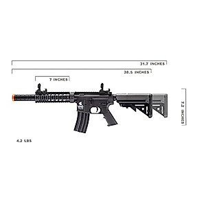 Lancer Tactical Gen 2 Airsoft Rifle SD M4 GEN 2 Polymer- Electric Full/Semi-Auto Airsoft AEG Rifle with 0.20g BBS, Charger and Battery (Black High FPS)