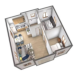 S.E.Q Double Story Fully Equipped prefab Expandable Container House, Luxury Home Stairs Included Free Bed Set