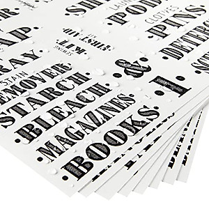 Talented Kitchen 138 Laundry Room Labels for Glass Jars and Containers, Preprinted Bold Farmhouse Stickers for Linen Closet, Bathroom and Home Office Organization, 4 Sizes