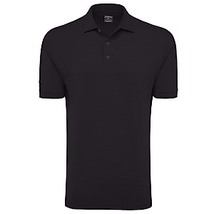 Callaway Men's Golf Short Sleeve Tonal Stripe Polo Shirt, Black, Small