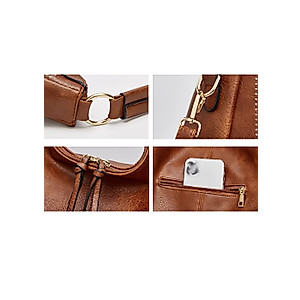 GJGJTER Women Vintage Hobo Shoulder Crossbody Bag Tote Handbag with Tassel Satchel 2pcs-Wine