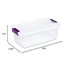 Sterilite 66 Quart (6 Pack) and 6 Quart (12 Pack) Totes, Clear Plastic Stackable Storage Containers with Latching Lids for Home Organization
