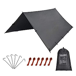 KALINCO 10X10FT/10X15FT,Tent Tarp,Picnic Mat Camping Tarp Tent Hammock Tarp, pu Waterproof Camping tarp Tent Rain Fly Picnic Mat Survival Shelter Sunshade（Gray）
