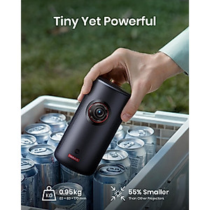 Nebula Anker Capsule 3 Laser 1080p, Smart, Wi-Fi, Mini Projector, Black, Portable Projector, Laser Projector, Autofocus, 120-Inch Picture, Built-in Battery, 2.5 Hours of Playtime (Renewed)