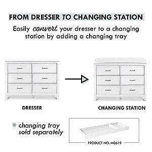 DaVinci Charlie 6-Drawer Double Dresser in White