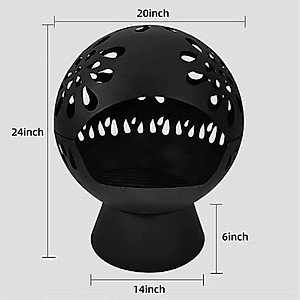 Outdoor Fire Pit Wood Burning,Outdoor Round Wood Burning Fire Pit Bowl with Ash Shovel Ash Collector