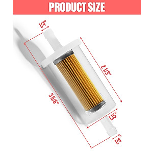 ESEWALAS 2PCS Fuel Filter for 1/4" Hose Lines,Inline Diesel Gasoline Fuel Filter,Universal High Flow Fuel Filters Replacement,Replace OEM 493629 695666 691035 5065 5065D 5065K