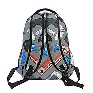 Custom School Boys Girls Video Game Controller Gadgets durable Patterned Polyester Backpack Unisex Laptop Waterproof School Bag