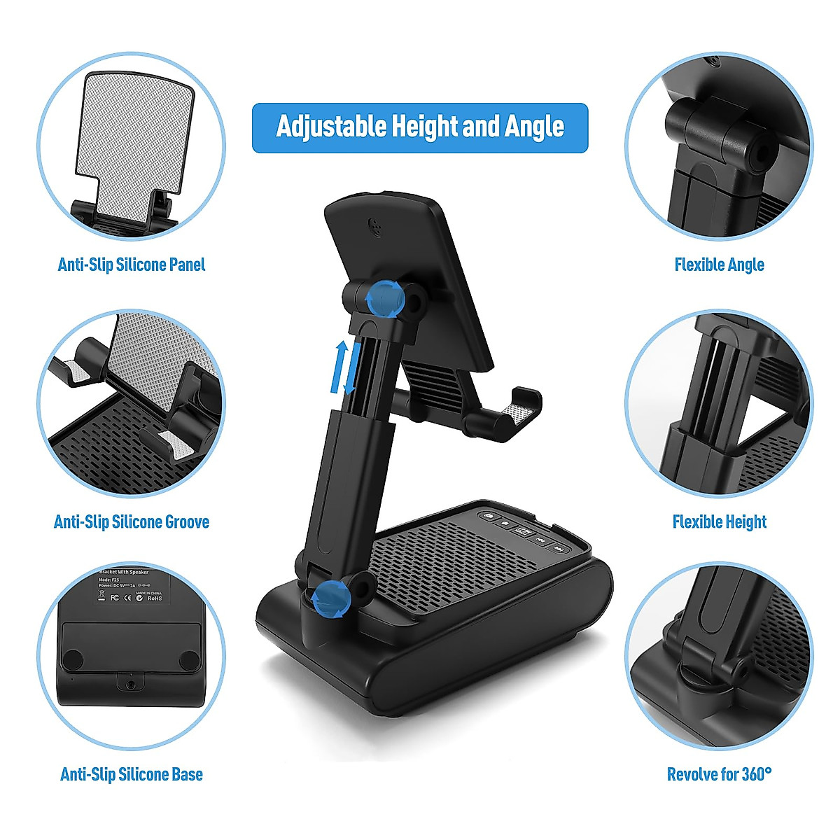 Birthday Gifts for Men, Cell Phone Stand with Wireless Bluetooth Speaker, Dad Gifts for Fathers Day, for Men Him Husband Dad Gifts