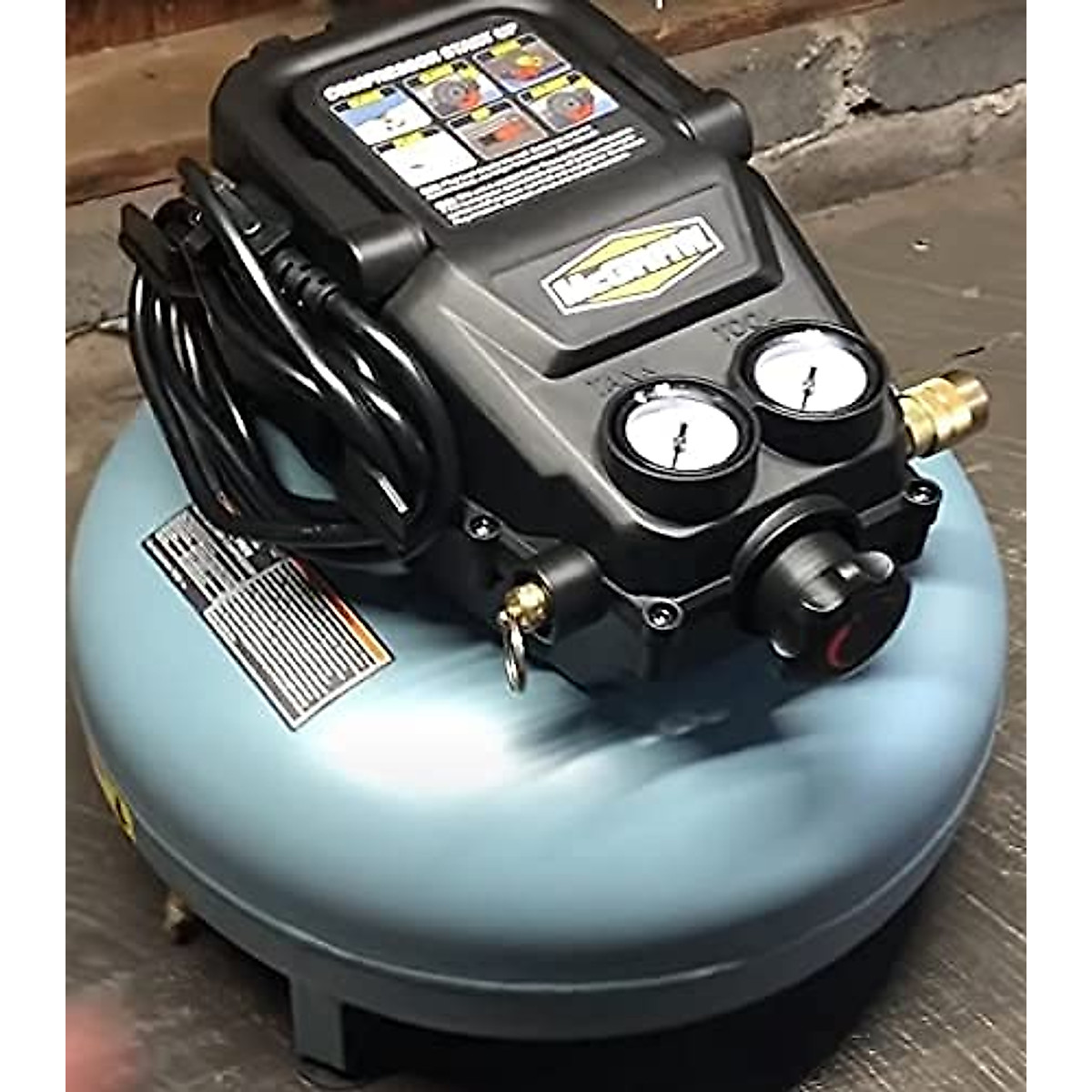 3 Gallon 1/3 HP 110 PSI Oil-Free Pancake Air Compressor