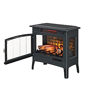 Duraflame Electric Infrared Quartz Fireplace Stove with 3D Flame Effect, Black
