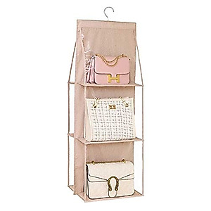 SXNBH 5/6/8 Pockets Handbag Organizer Bag Organizer Double-Sided Hanging Closet Organizer Storage Bag (Color : E)