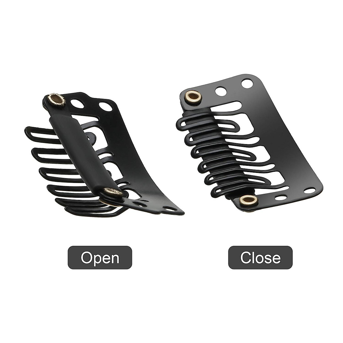 WILLBOND 100 Pcs 32mm Hair Extension Clips 6 Teeth Wig Clips to Secure Wig Small Clips with Soft Rubber Metal Snap Wig Accessories for Women Men, 4 Colors(Multicolor)