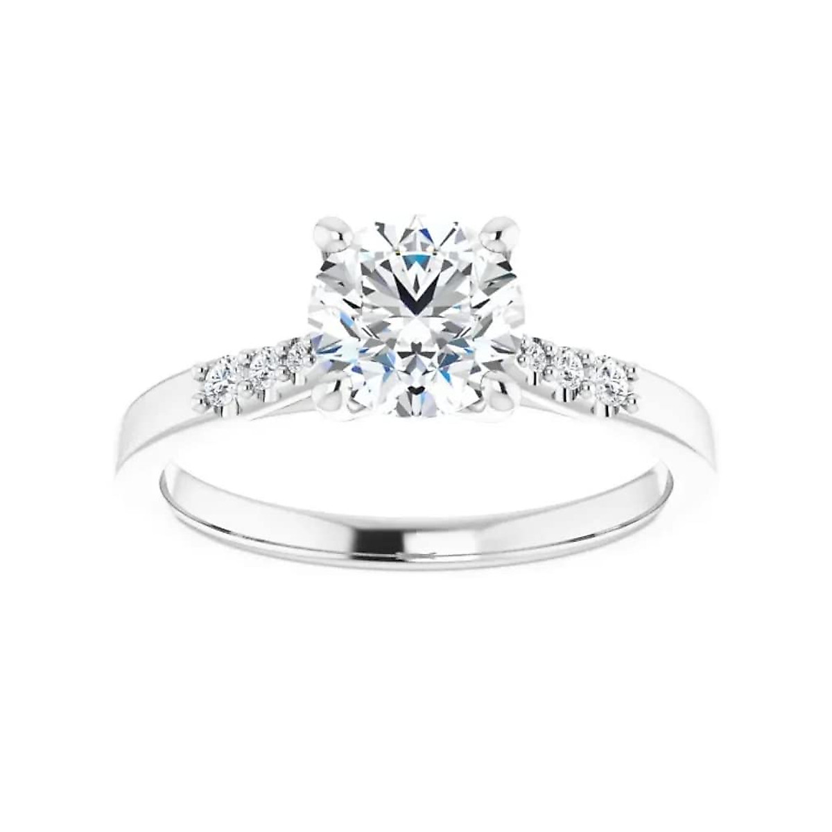 925 Sterling Silver Handmade 1 CT Round Cut VVS1 Colorless Moissanite Engagement Ring for Women Bridal Set Moissanite Wedding Rings for Gifts Promise Anniversary Her (9.5)