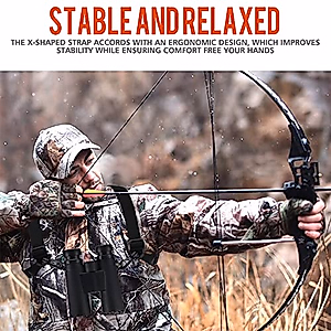 OUFABE Binocular Harness Strap, Binocular Strap, Adjustable and Deluxe Binoculars Harness for Hunting, Cross Binocular Straps Harness, Fits for Carrying Binocular, Cameras, Rangefinders and More