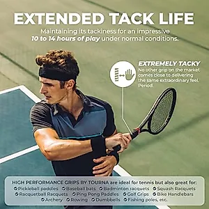 Tourna Mega Tac Extra Tacky Overgrip, 3 Grips per Pack, Blue