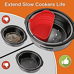 Silicone Slow Cooker Liners Slow Cooker Divider Liner Silicone Insert for Crockpot Resuable & Leakproof Cooking Liner for 6QT Oval Slow Cookers Kitchen Accessories BPA Free Dishwasher Safe