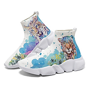 Comfortable Sock Shoes for Womens Watercolor Art Sneakers Casual Walking Shoes 8
