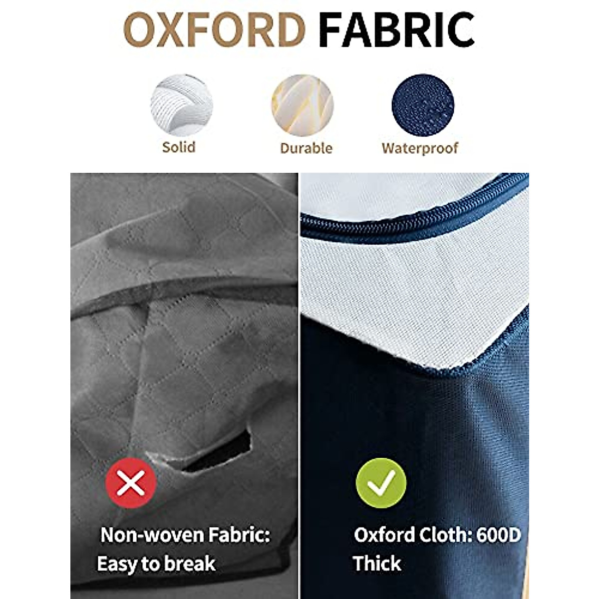 Clothes Storage Boxes Bins - 72L x 2 Large Organizers With Steel Frame , Tulab Foldable Oxford Containers Set, Clear Window & Reinforced Handles, Waterproof, for Closet, Bedding, Blankets (2-Pack, 20.07”x 15.73” x 14”)