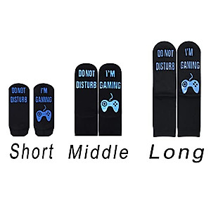 Henwarry Do Not Disturb Gaming Socks Funny Cotton Novelty Gamer Socks Gifts for Men and Women (Long, A02-Black/Blue)