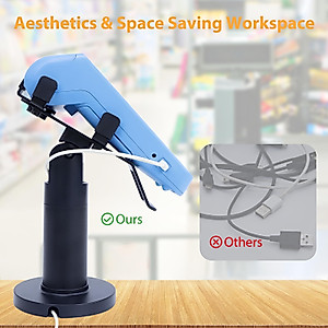 Universal Credit Card Terminal Stand for Square Terminal, 7" Tall Swivel and Tilt Credit Card Readers Square Stand with Handle for Most POS Machine, Screw-in and Adhesive Installation, Black