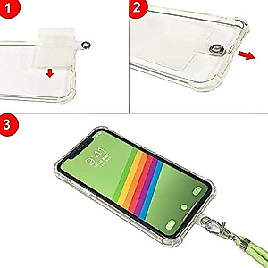 Universal Cell Phone Lanyard, Adjustable Nylon Neck Strap with Connector, Crossbody Phone Lanyard Compatible with Full Coverage Phone Case (Green)