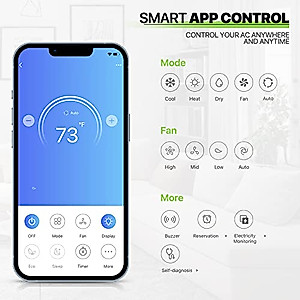 Magshion 18,000 BTU Mini Split Air Conditioner, Wall Mounted 208/230V AC with Heat Pump & Washable Filter & Installation Kits, 21.5 SEER2 - Cools Rooms up to 1000 Sq. Ft