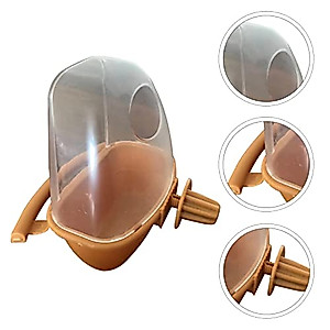 POPETPOP 2pcs Food Water Bird Cup Hooded Bird Cage Plastic Cup Bird Food Bowl Cups Bird Waterer Food Feeder Dispenser