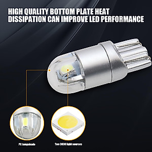 Hawyet 10 PCS Universal Car License Plate Light, 10MM x 25MM Car Bright LED T10 Width Light, Super Bright LED Car Bulb, Compatible with Most Car Models (White)