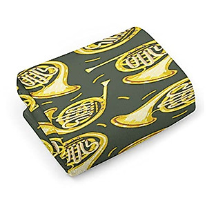 French Horn Quick Dry Hand Towels Microfiber Towels Super Absorbent Washcloths