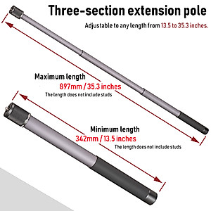 Gimbal Extension Pole,Lightweight and Strong 3 Section Camera Extension Pole Universal Compatible with Digtital Camera iPhone Smartphone Gimbal Stabilizer Camera Pole