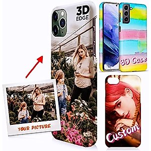 Unique-Custom-Gift Personalized Photo 3D Hard Plastic Phone Case Compatible with OPPO R17 Find X2 X3 F17 F9 A72 Reno 8 7 6 Realme 8 Pro, Customize Picture Thin Hard PC Phone Cover Full Printed 3D Edge