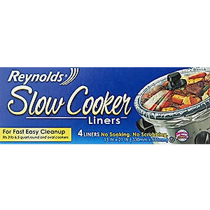 Reynolds Kitchens Slow Cooker Liners, Regular (Fits 3-8 Quarts), 4 Count