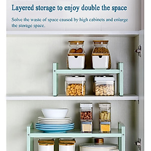 LEAYAN Under Sink Storage Rack, 2-Tier Under Sink Shelf Rack Ideal for Kitchen Countertop and Undercounter Sink Storage Under Sink Rack Shelf, White 64x28x26cm