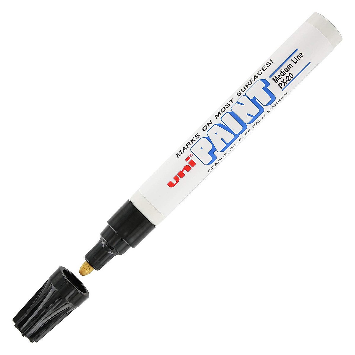 Uni-Paint Marker Medium Point Black Pack Of 3 PX - 20 Marks on Most Surface Opaque Oil Based Markers