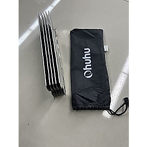 Camping Stove Windscreen, Ohuhu Camp Stove Windscreen 10 Plates Aluminum Folding Portable Camping Stove Windshield Burner Stove with Carry Bag, for Camping Picnic, Backpacking, Cooking