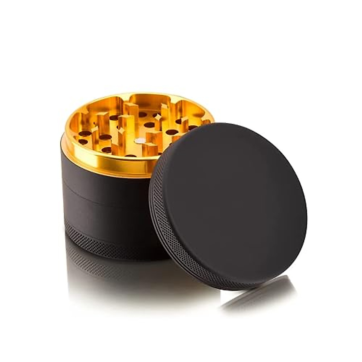 Grinder 2.5", Aluminum, Spice Grinder, Black Grinder, Premium grinder with magnetic lid, Spice Grinder for Cooking, Manual Grinder for spices, TwoRock -