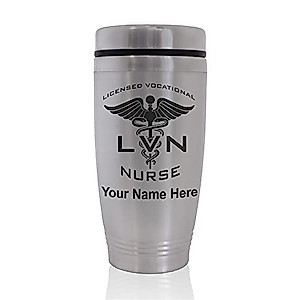 SkunkWerkz Commuter Travel Mug, LVN Licensed Vocational Nurse, Personalized Engraving Included