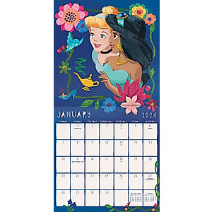 Disney Princess Calendar 2024 - Deluxe 2024 Disney Princesses Wall Calendar Bundle with Over 100 Calendar Stickers (Disney Princess Gifts, Office Supplies)