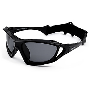 SeaSpecs Stealth Extreme Sports Floating Sunglasses, Black