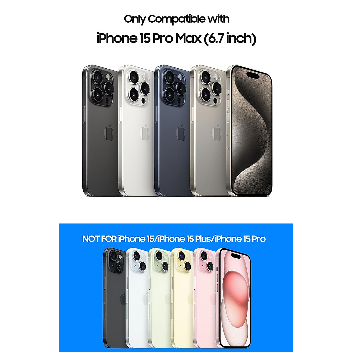 LEKEVO Frameless Fit for iPhone 15 Pro Max Bumper Case with Camera Lens Protector, Slim Soft TPU Shockproof Phone Cover, Minimalist Yet Protective Shell (Black)