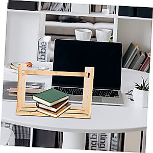 VOSAREA 1pc Bookshelf Storage Rack Magazine Display Stand Desk Book Shelf Plate Stand Display Simple Style Bookshelf Mini Shelf Heavy Duty Storage Shelves Office Shelf Book Rack Wooden