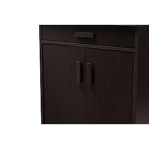 Baxton Studio Valdoise Shoe Cabinet, Wenge Dark Brown