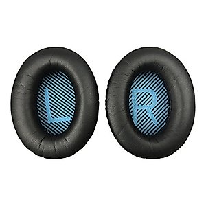 Replacement Ear-Pads for Bose QuietComfort QC 2 15 25 35 Ear Cushions for QC2 QC15 QC25 QC35 SoundLink/SoundTrue Around-Ear II AE2 Headphones (Black)