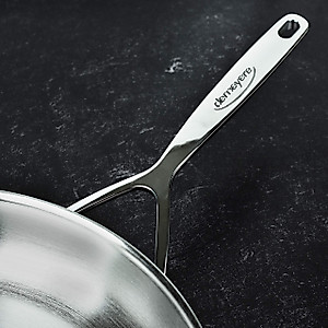 Demeyere 5-Plus 12.5" Fry Pan Skillet with Glass Lid - 5-Ply Stainless Steel, Made in Belgium
