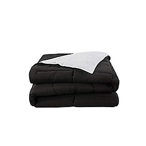 VCNY Home - Queen Bed in a Bag, Reversible 7-Piece Bedding Set, Stylish Room Decor (Lincoln Black/White, Queen)