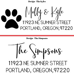 20 Designs to Choose!! Personalized - Address Stamp - Customized Stamp - Self-Inking Return Address Mail 3 Lines Custom Address Stamper - Black Red Blue Purple Green Ink - Wedding Invitation Stamp