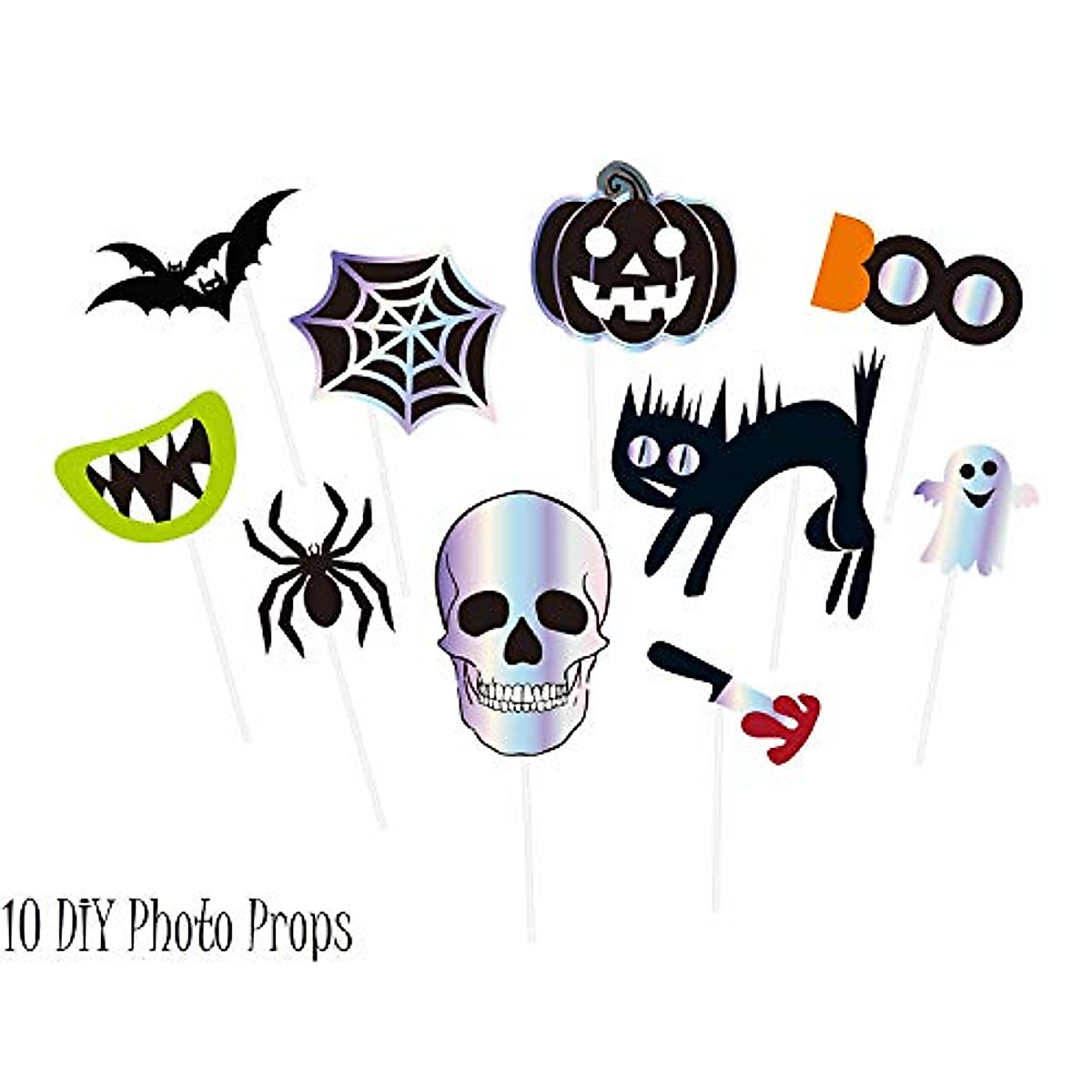 Serves 30 | Complete Party Pack | Halloween Iridescent Spider Web | 9" Dinner Paper Plates | 7" Dessert Paper Plates | 9 oz Cups | 3 Ply Napkins | 2 Table Cover | Halloween Banner | Halloween Party Decorations Halloween Party Theme