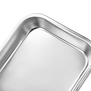 KOHAND 12PCS 201 Stainless Steel Tray, Metal Surgical Tray, Rectangular Silver Metal Trays for Lab Instrument
