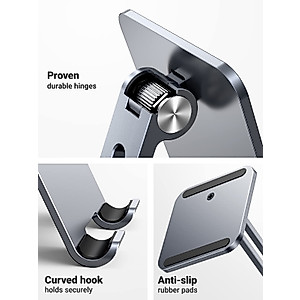 UGREEN Tablet Stand Compatible for iPad Desk Stand Holder Adjustable Aluminum Thicker Base Compatible with iPad Pro Air Mini 13 12.9 11 Inch Home Office Desk Accessories Grey